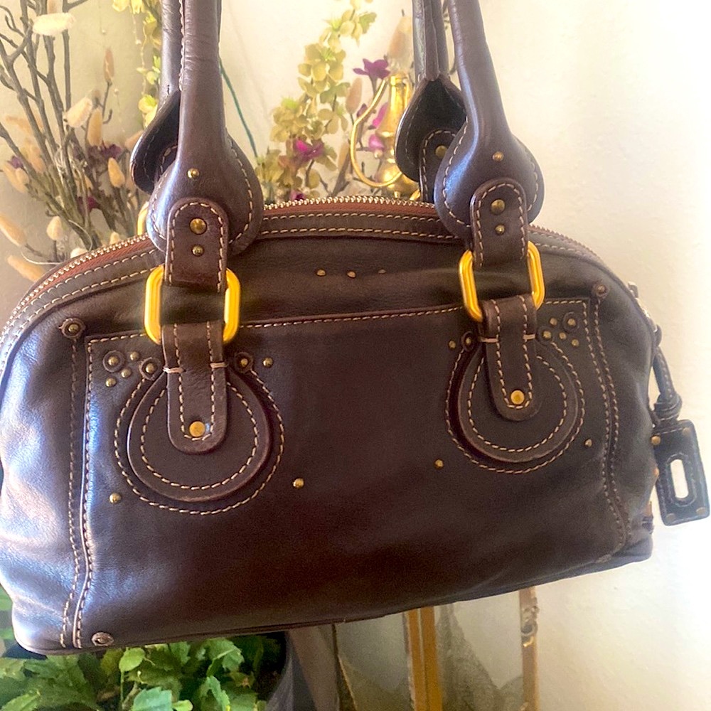 Chloe Paddington Chocolate Artisan Rustic Brass Leath… - Gem